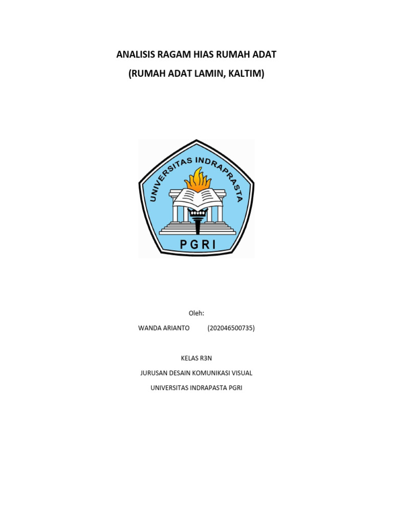 Sketsa Rumah Adat Lamin Dayak | PDF