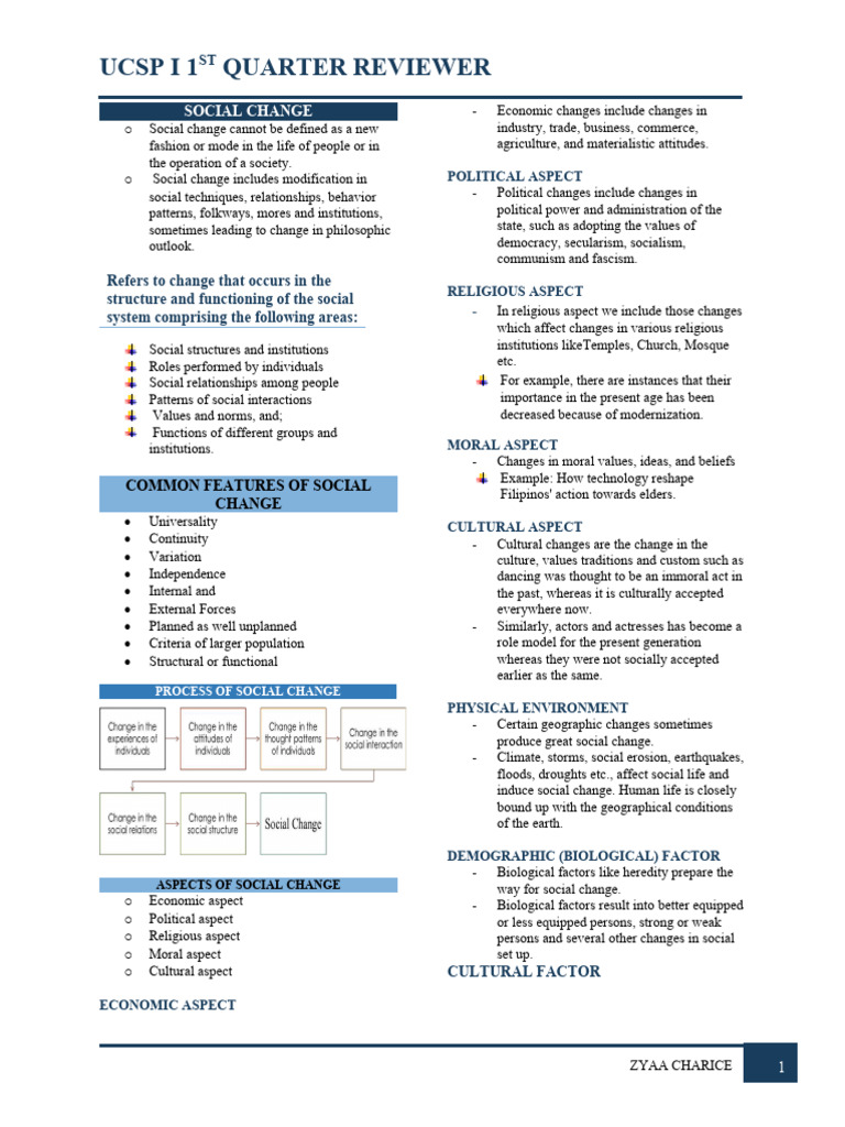 Ucsp 1ST Quarter Reviewer | PDF