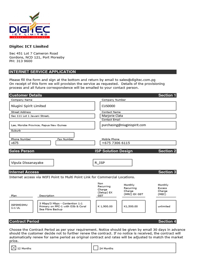 Business Internet Application Form | PDF