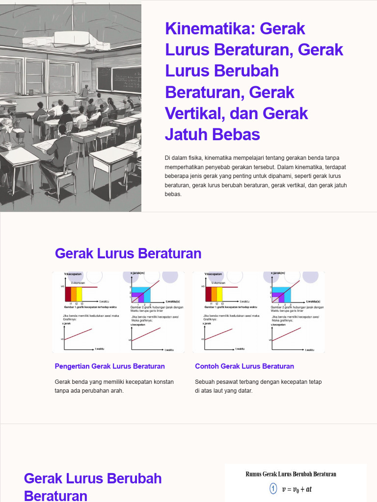Kinematika Gerak Lurus Beraturan Gerak Lurus Berubah Beraturan Gerak Vertikal Dan Gerak Jatuh ...