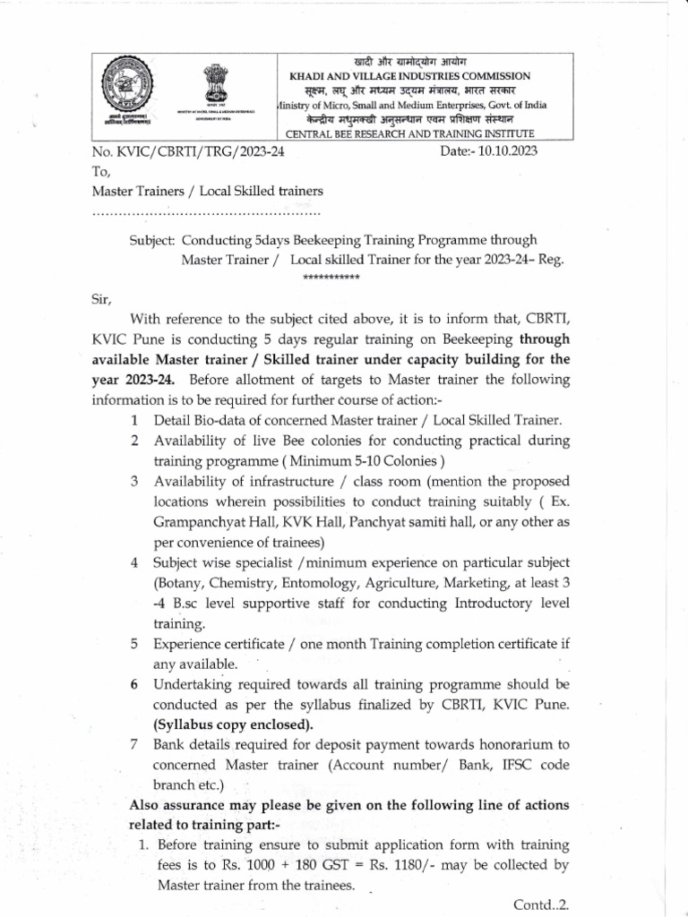 Master Trainer Letr and Syllabus | PDF