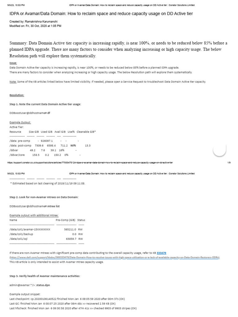 Data Domain Space Reclamation Guide | PDF | Backup | File System