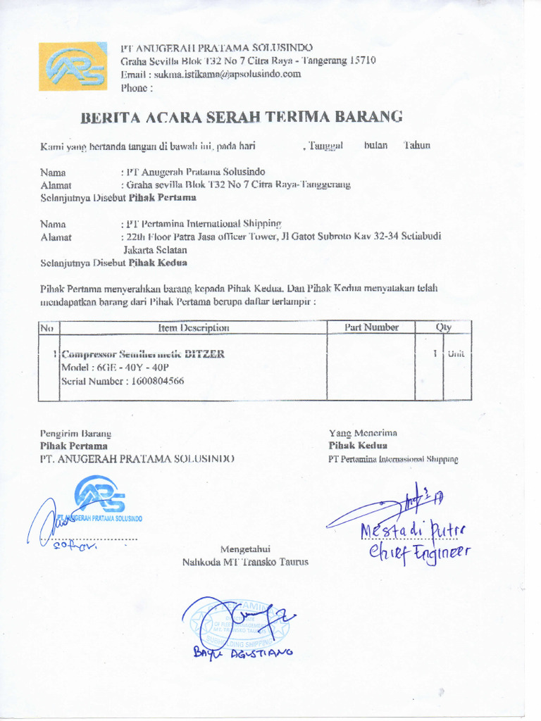 BAST BARANG 003 | PDF