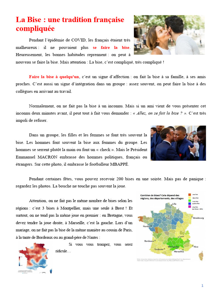 La Bise en France : Règles et Variations | PDF | Arts du langage et ...