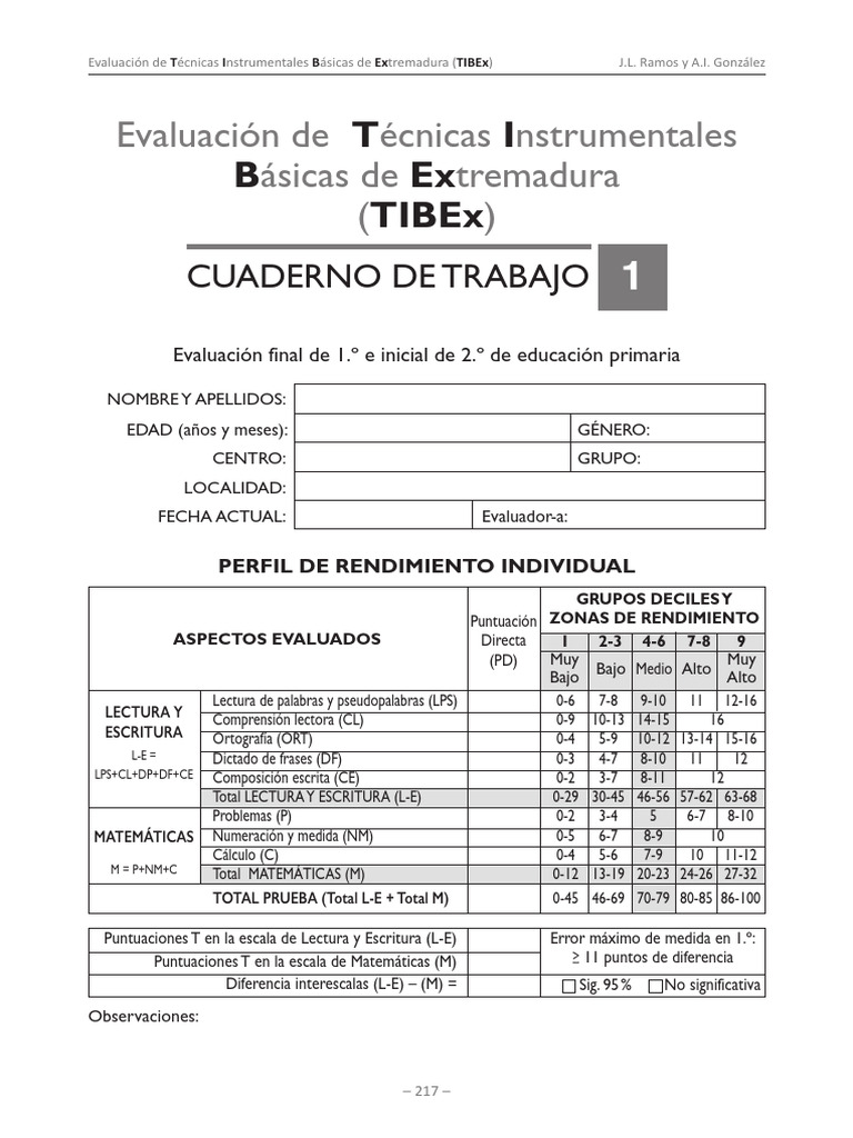 Evaluacion 2º TIBEx 217 225 | PDF