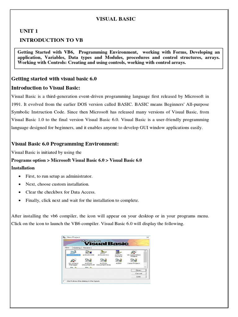 Visual Basic (1) | PDF