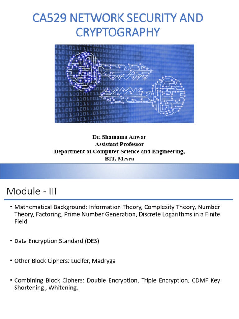 Ca529 Cns-Module 3 | Download Free PDF | Cryptography | Time Complexity
