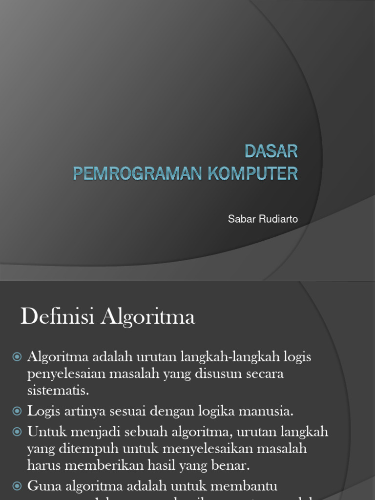 Dasar Pemrograman Komputer | PDF | Metode & Bahan Ajar