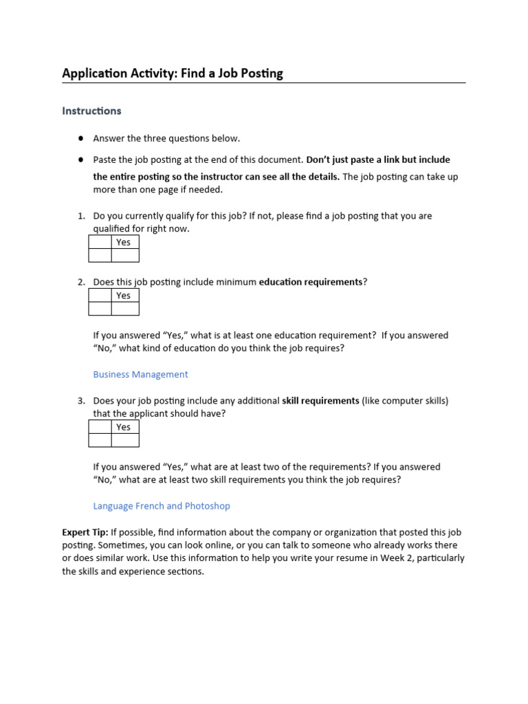 Pc102 Document Applicationactivity Findajobposting | PDF | Sales | Customer Relationship Management
