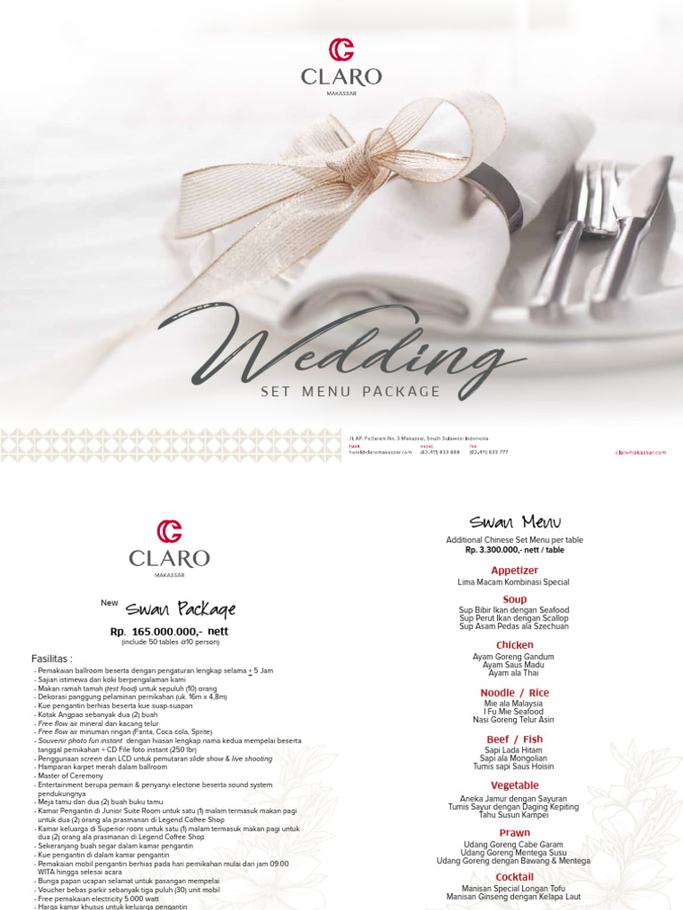 Wedding: Set Menu Package | PDF