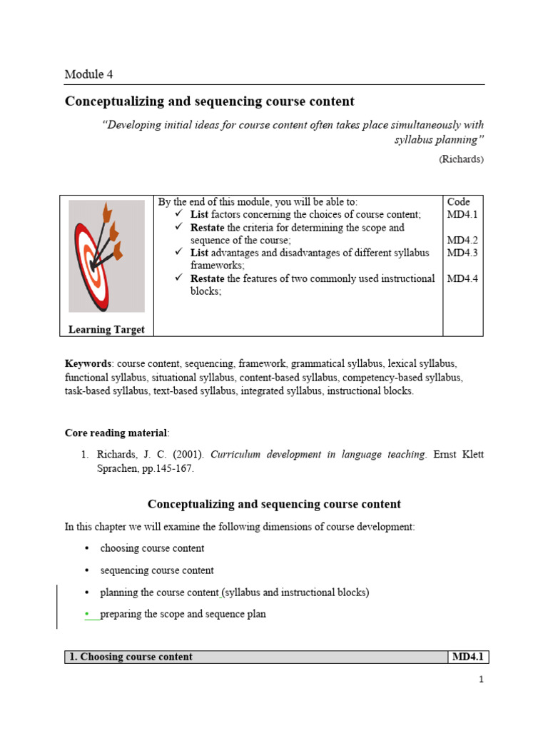 Course Content Sequencing Guide | PDF | Career & Growth