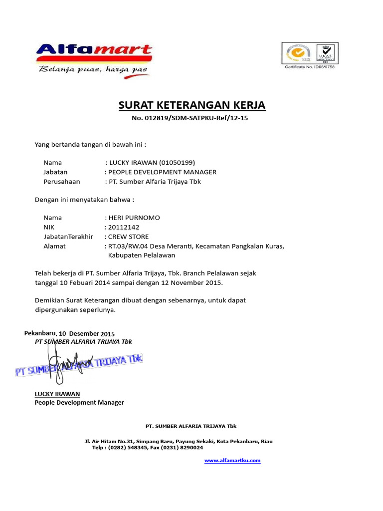 514357416-Paklaring-Alfamart Pak Heri... | PDF