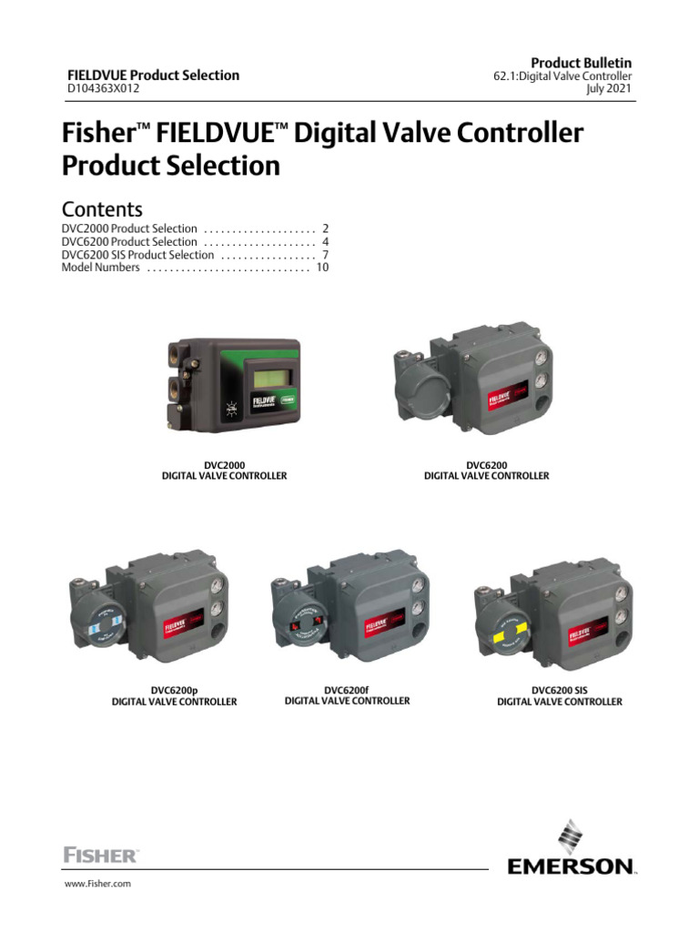 Fisher DVC Product Selection - DVC6200 Series Only | PDF
