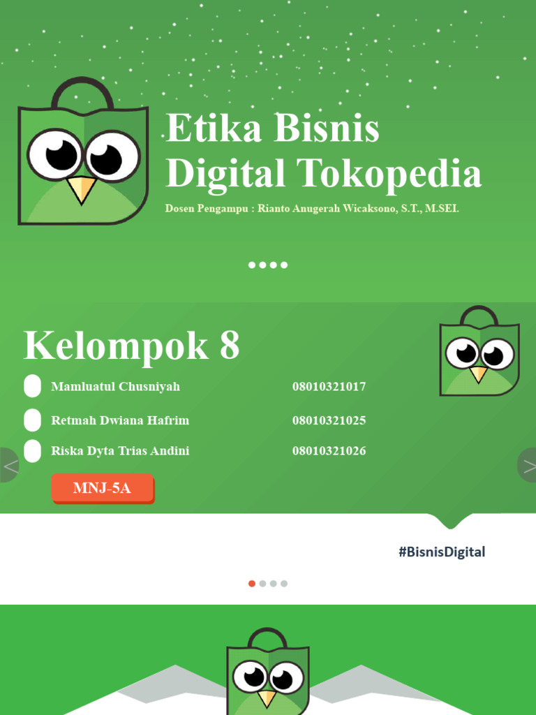 PPT BISNIS DIGITAL KELOMPOK 8 (TOKOPEDIA) | PDF