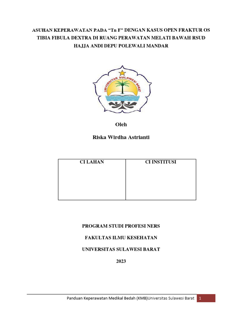 Askep KMB Open Fraktur Os Tibia Fibula Dextra Ika | PDF