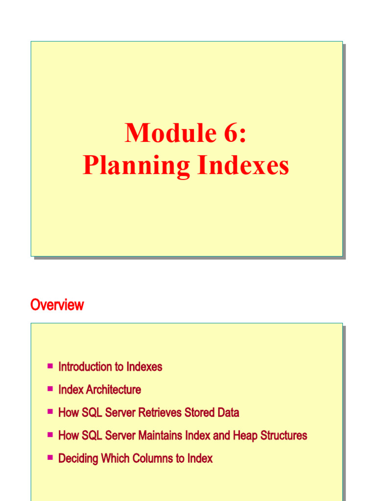 MS Indexes | PDF