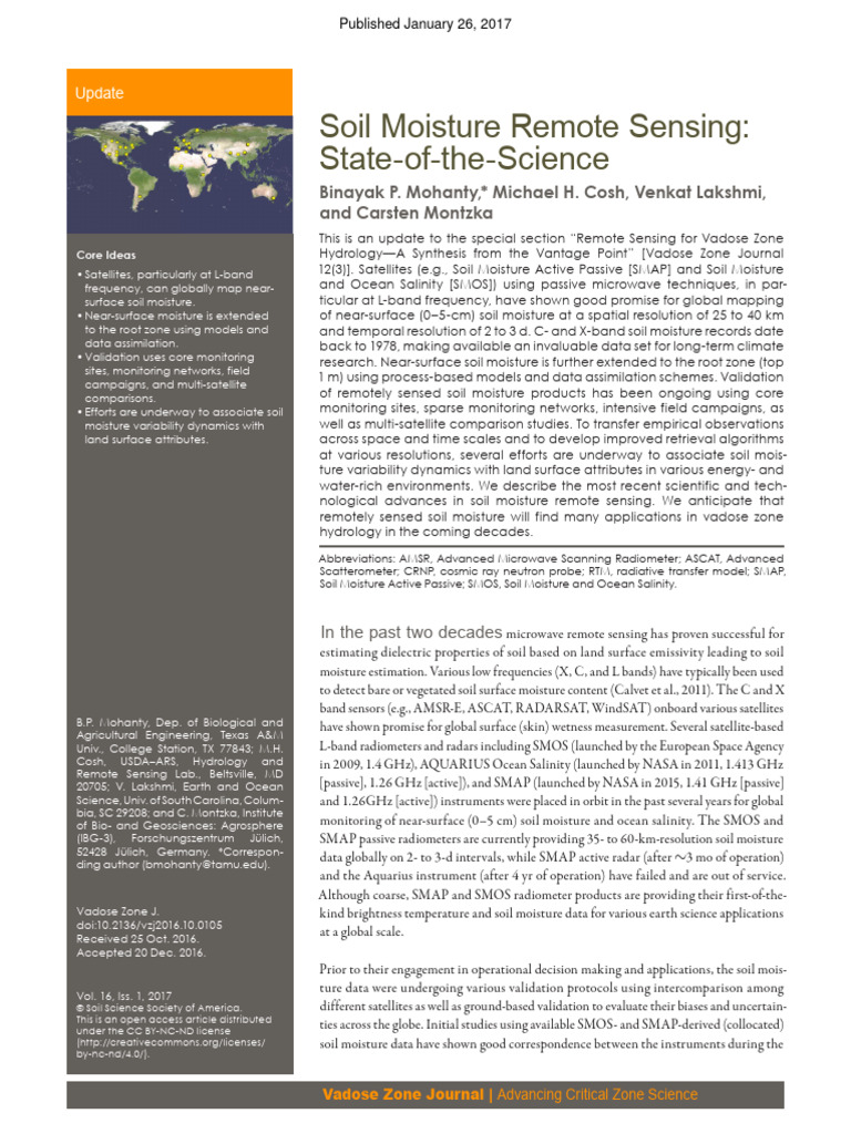 Soil Moisture Remote Sensing | PDF