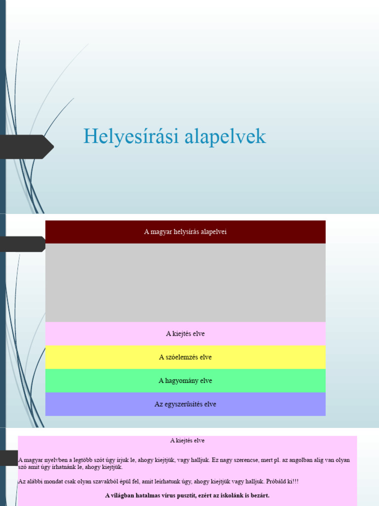 Helyesírási alapelvek | PDF