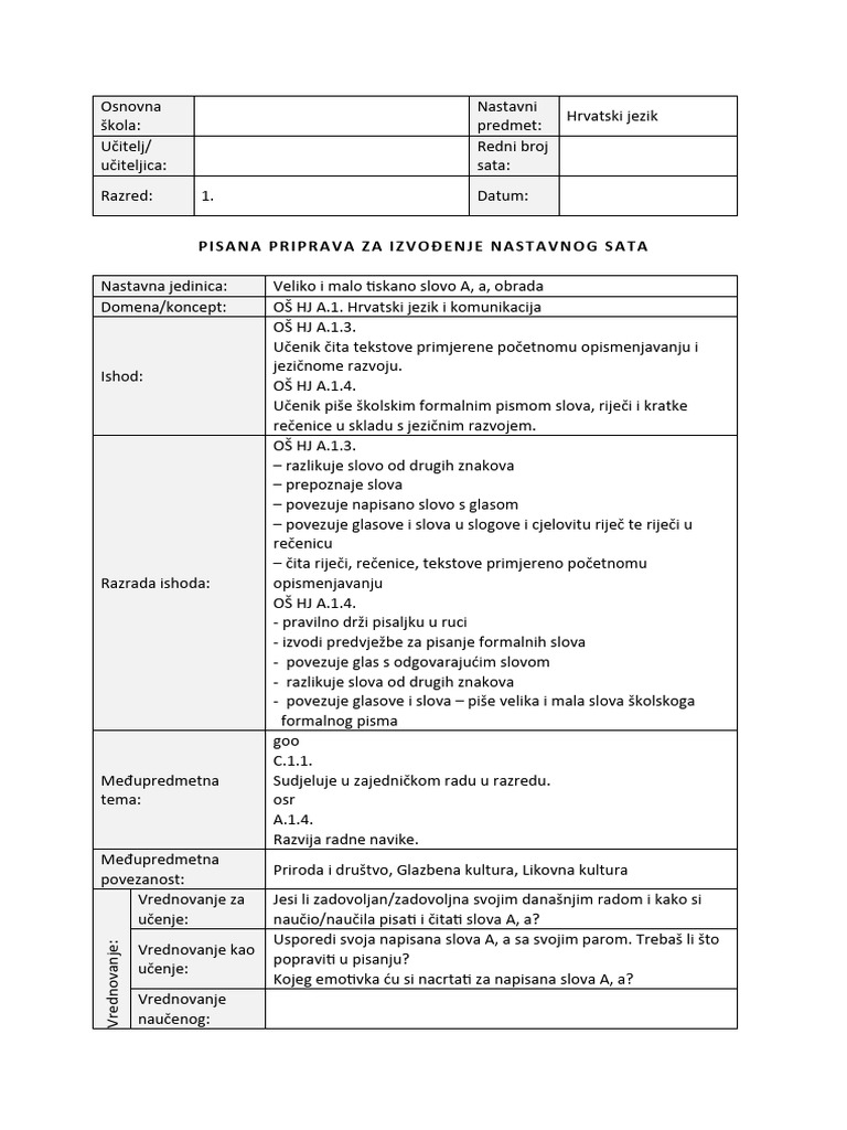 028 - Veliko i malo tiskano slovo A, a, obrada-1 | PDF