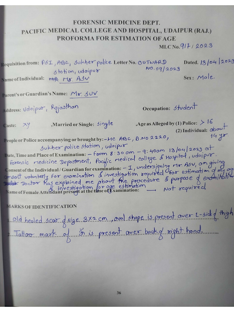 Age Estimation Certificate | PDF