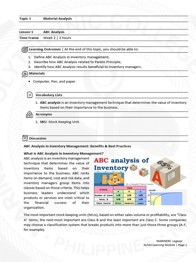 SC4 W2 ABC Analysis | PDF