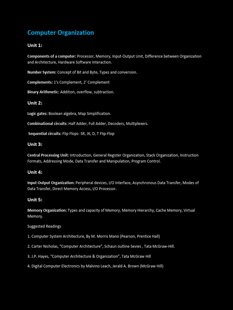 Computer Organization | PDF | Computers