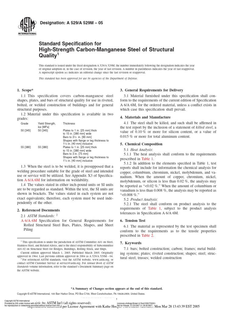 Astm A 529 | PDF | Steel | Welding