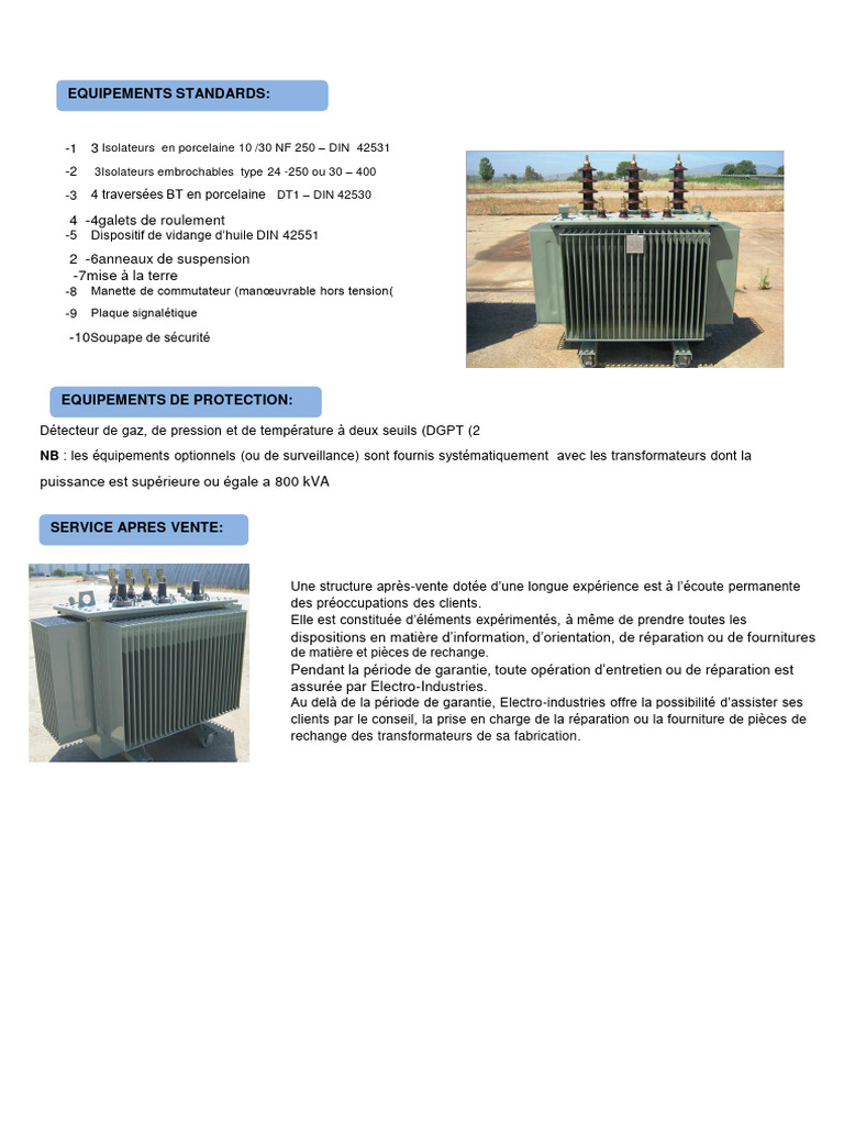 caracteristique poste transformateur | PDF