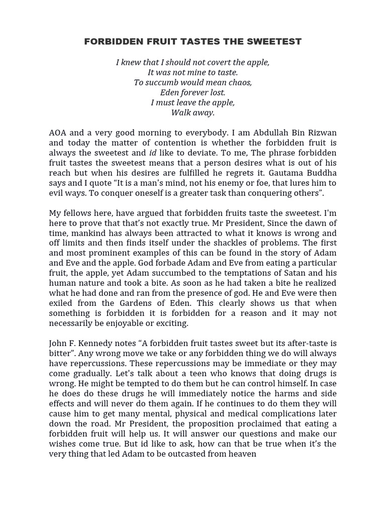 Forbidden Fruit Tastes The Sweetest 2 | PDF