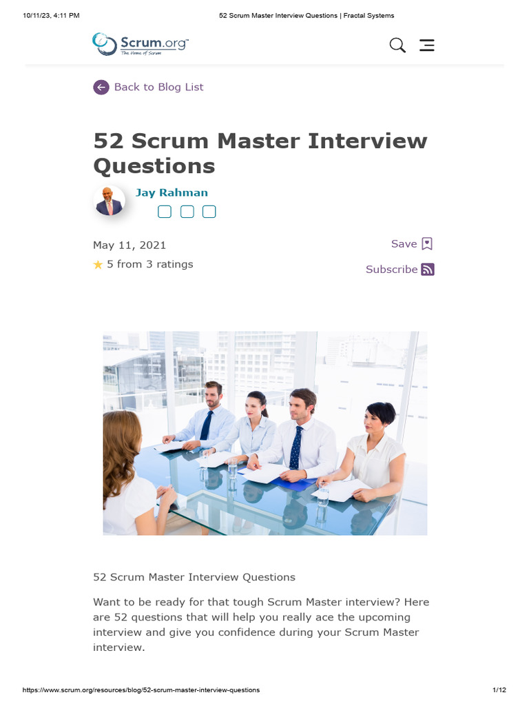 Scrum Master Interview Questions Guide | PDF