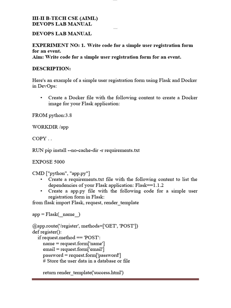 DevOps Lab Manual | PDF