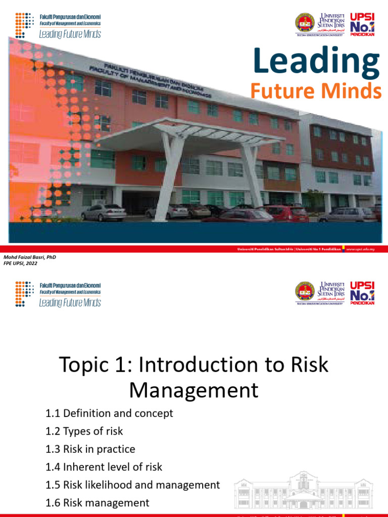 Week 1 - Introduction To Risk Management | PDF