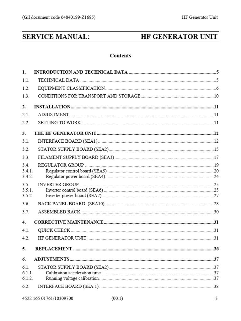 Service Manual HF Generator Unit | PDF | Science & Mathematics ...