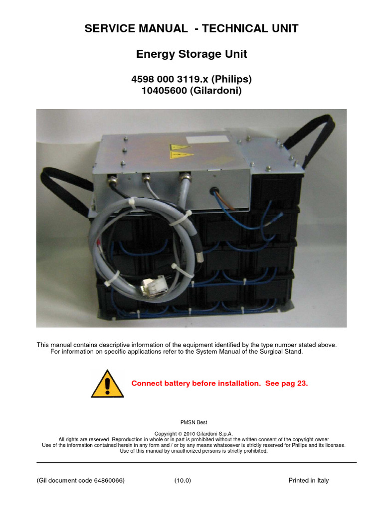 Service Manual Energy Storage Unit - 64860066-000 | PDF