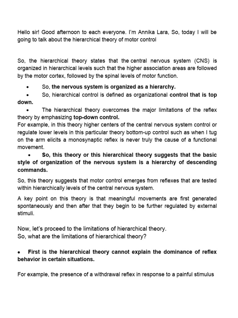 Hierarchical Theory Script | PDF