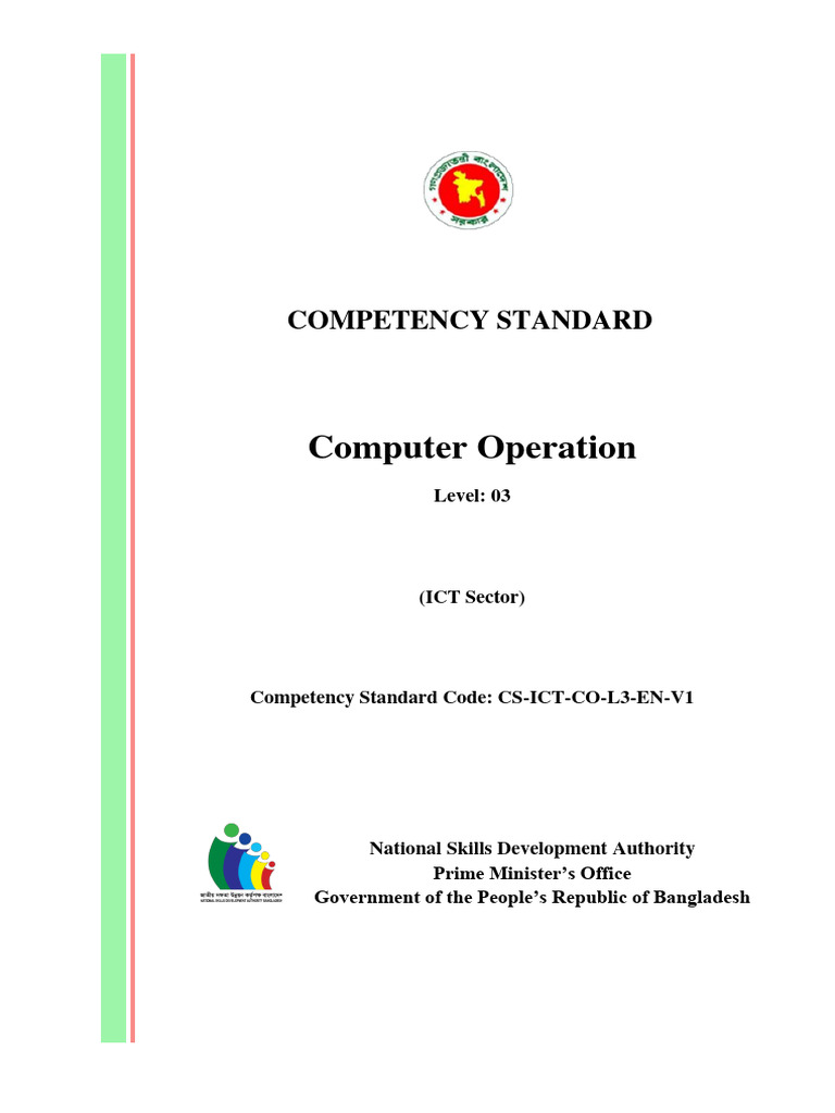 Computer Operation: Competency Standard | PDF | Computer File ...