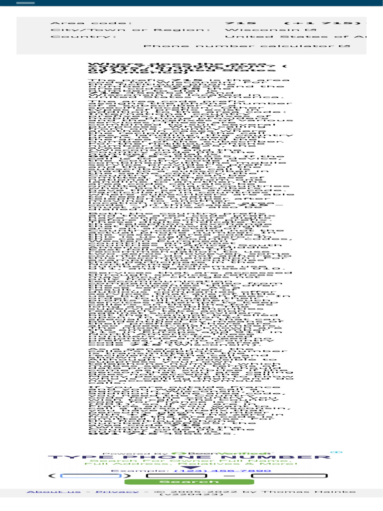 Where Does The Area Code 715 Come From (+1715 0111715 001715, United ...