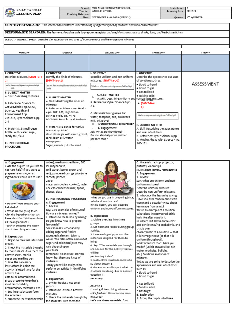 DWLP Science Week 1 Quarter 1 | PDF