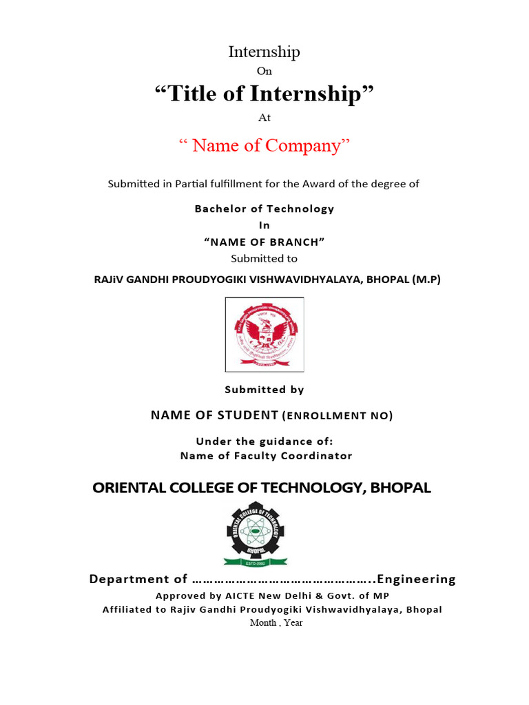 Annexure 4 Internship Report Pdf