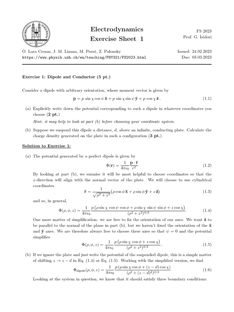 Electrodynamics Sheet 3 | PDF