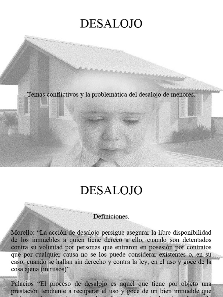 Desalojo y Menores: Aspectos Clave | PDF