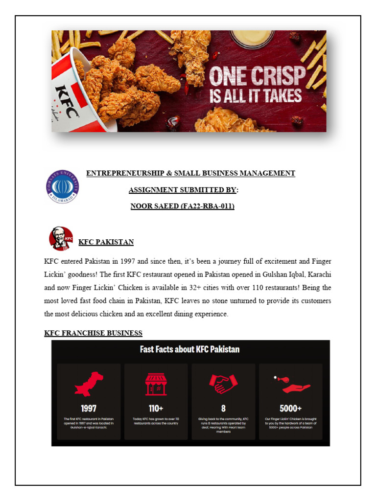 KFC Franchising Assignment | PDF