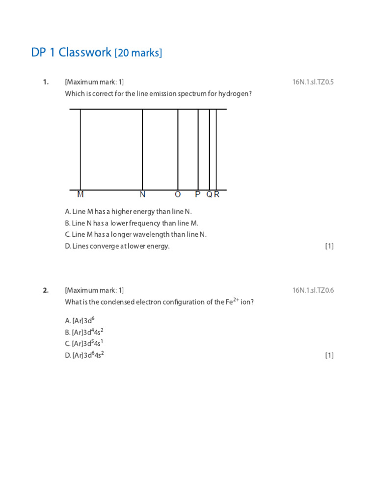 DP 1 Classwork | PDF