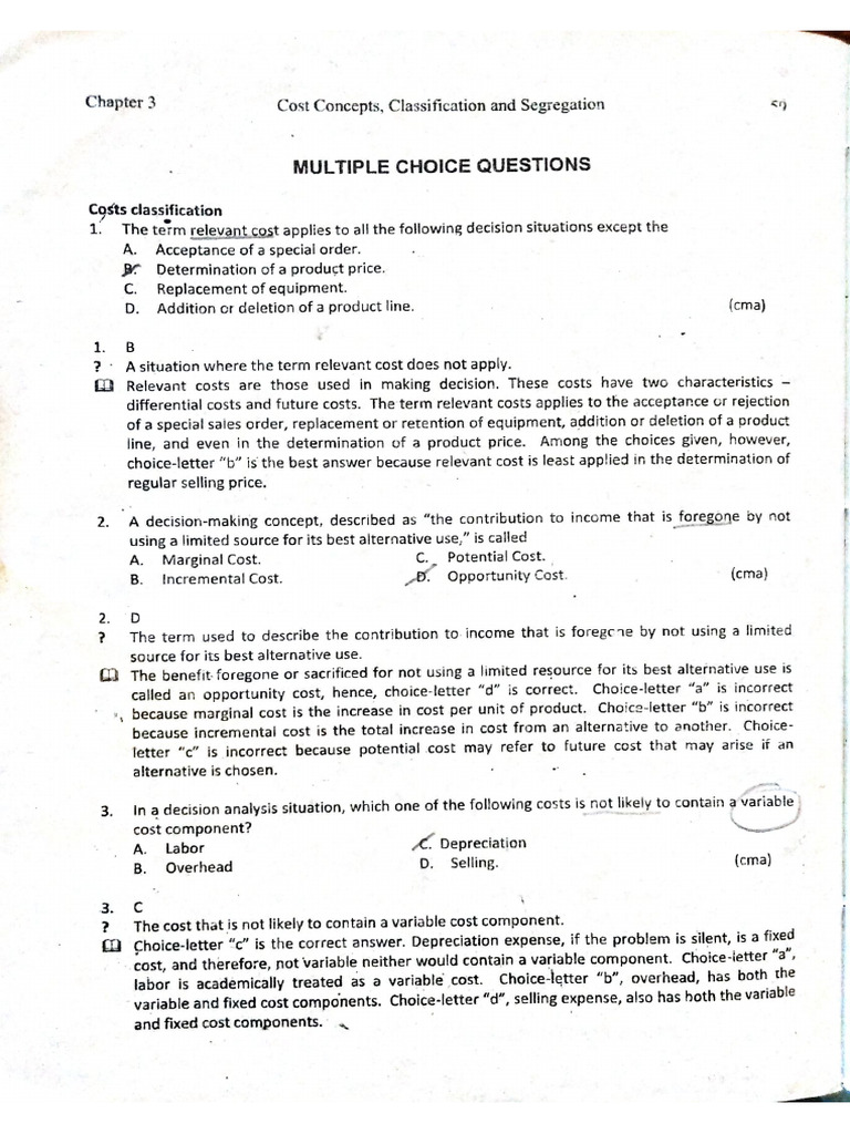 Multiple Choice Questions | PDF