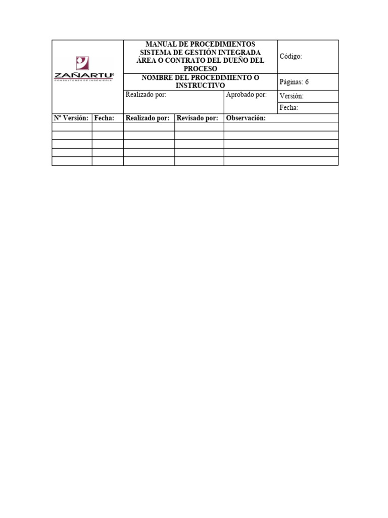 FCC-01 Formato Elab Proc Instr | PDF