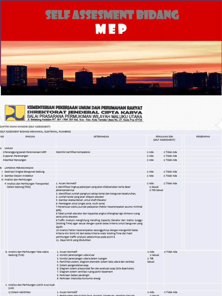 Self Assessment MEP 2017 | PDF