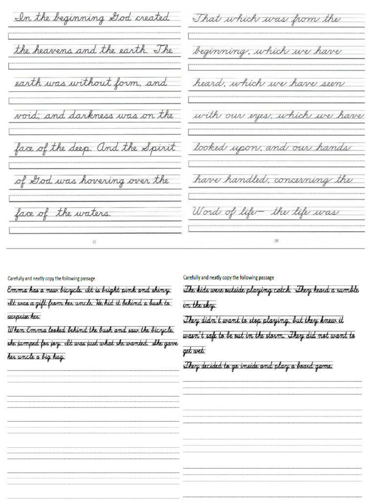 Cursive Exercises | PDF