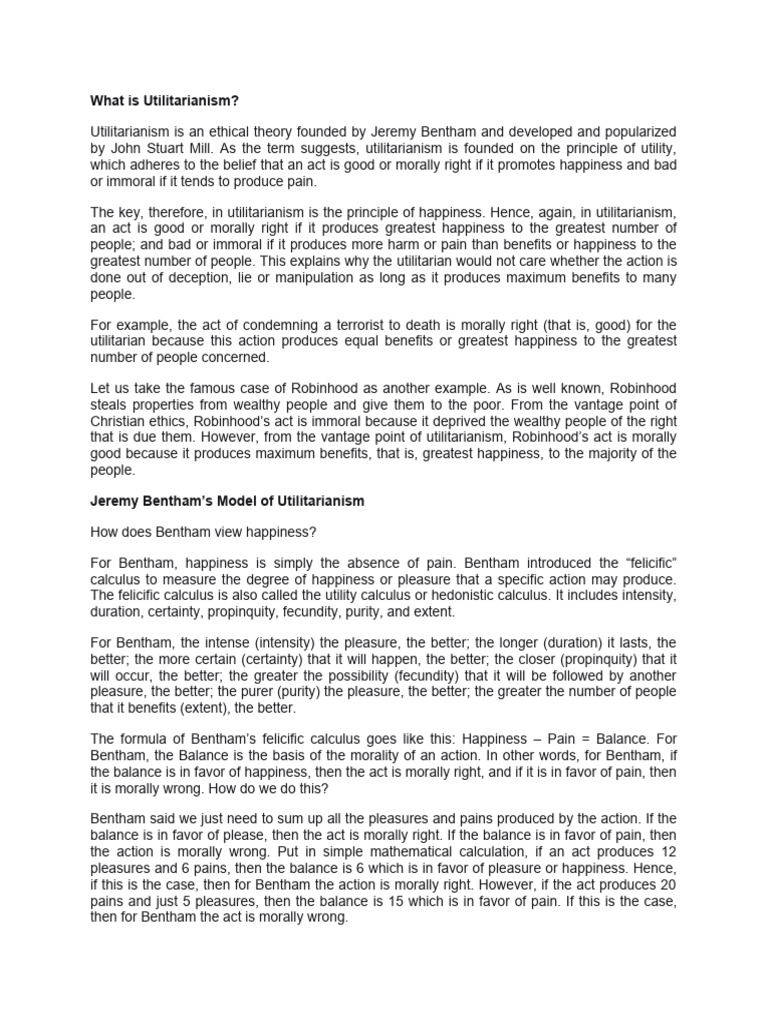 Understanding Utilitarianism Principles | PDF | Utilitarianism | John Stuart Mill