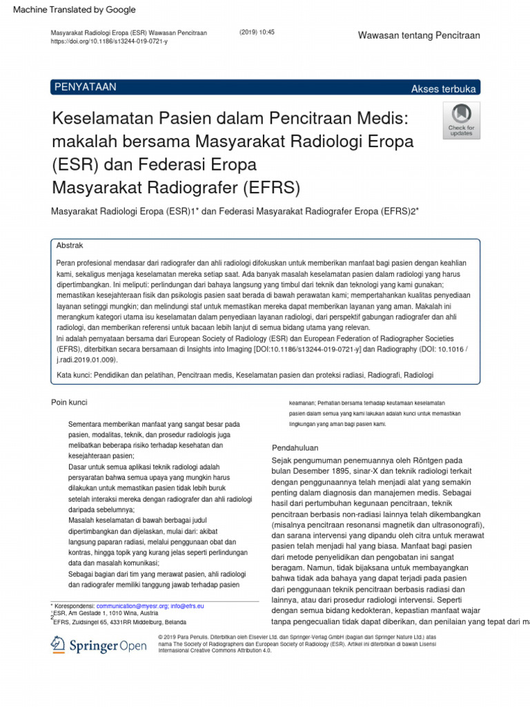 Patient Safety in Medical Imaging | PDF
