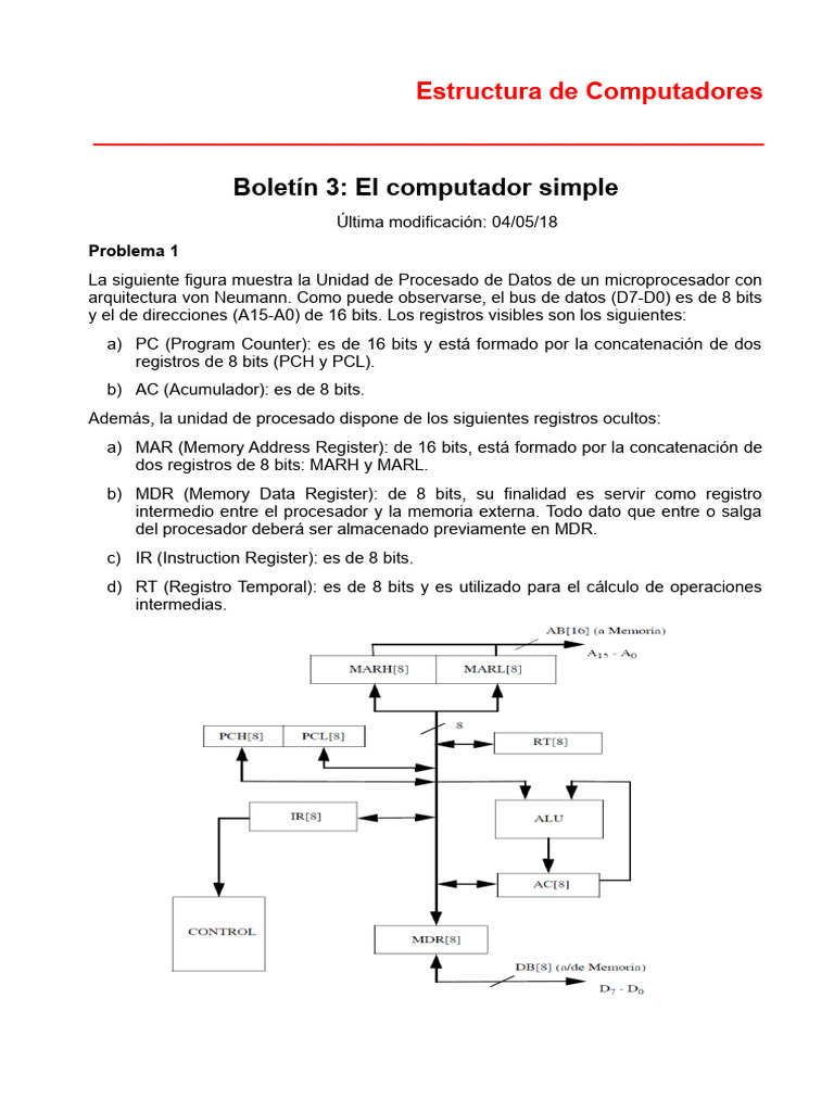 Estructura del Computador Simple | PDF